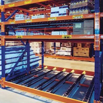 Conveyor Rack Dynamic Storage | Pallet Flow Systems | HMH