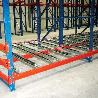 Heavy Duty Roller Pallet Flow Rack | Split-Roller Wheels | MFG
