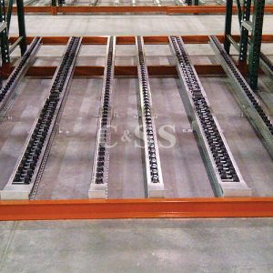 Heavy Duty Roller Pallet Flow Rack | Split-Roller Wheels | MFG