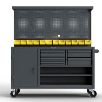 Heavy-Duty Mobile Workbench with Pegboard | C&SS